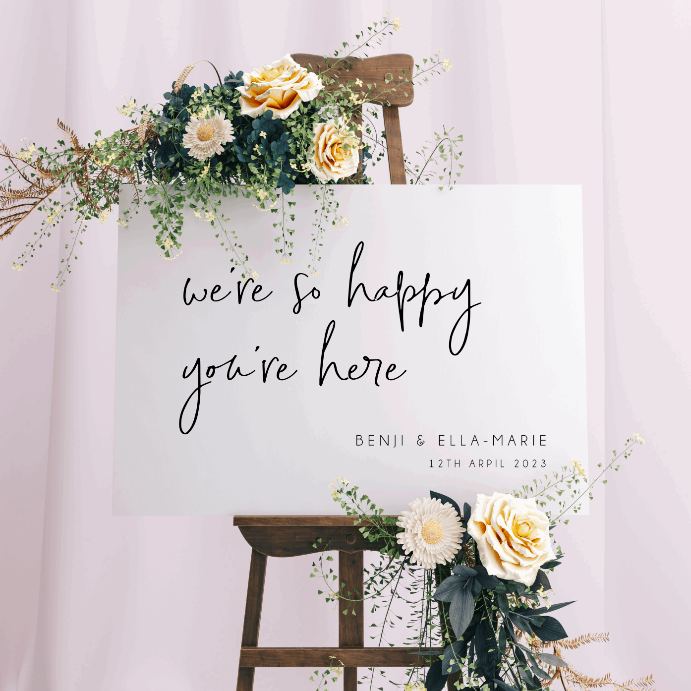 Welcome Sign - So Happy You're Here Design | Silver Belle Design