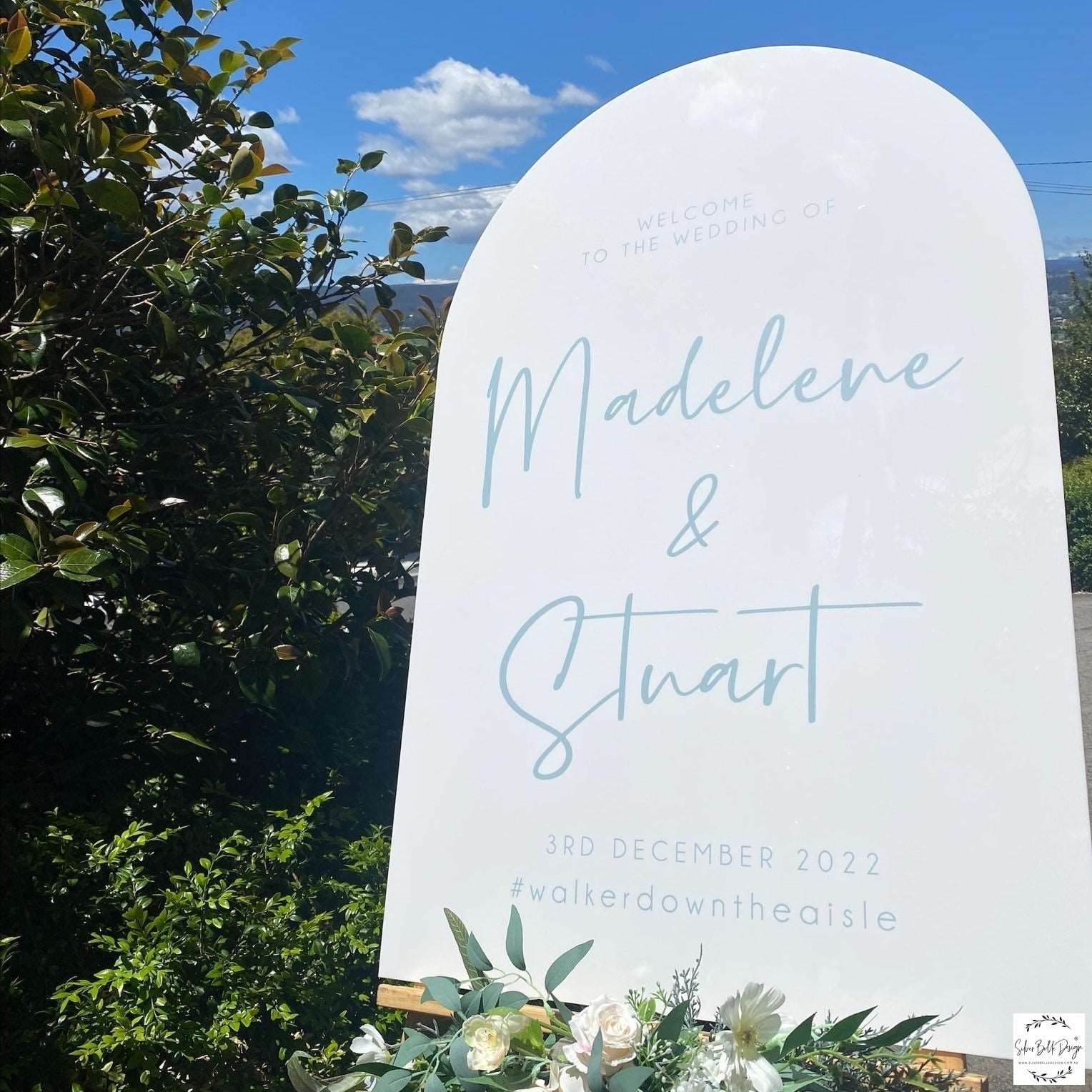 Acrylic Welcome Sign - Blue Stuart | Silver Belle Design