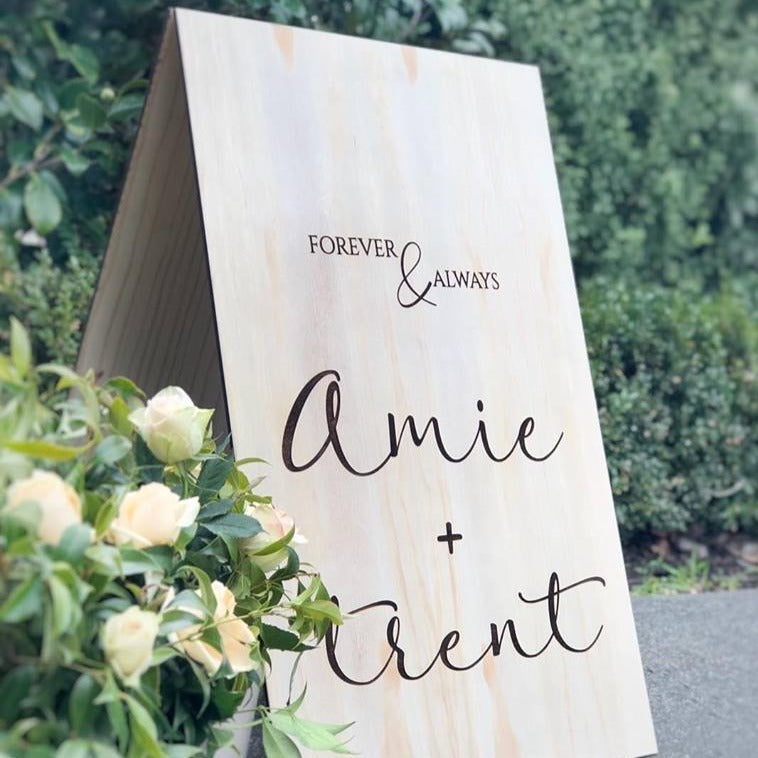 CUSTOM Wooden A-Frame Rustic Sign - Design Your Own | Silver Belle Design