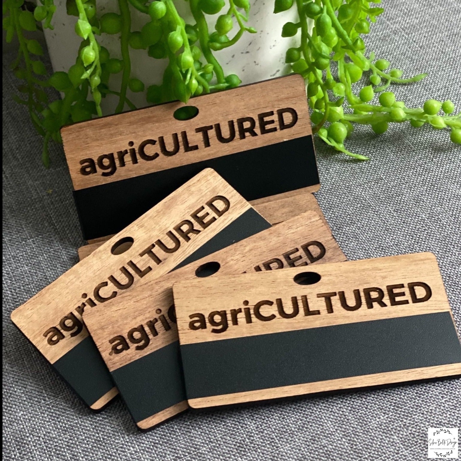 Engraved Reusable Timber Name Tags | Silver Belle Design