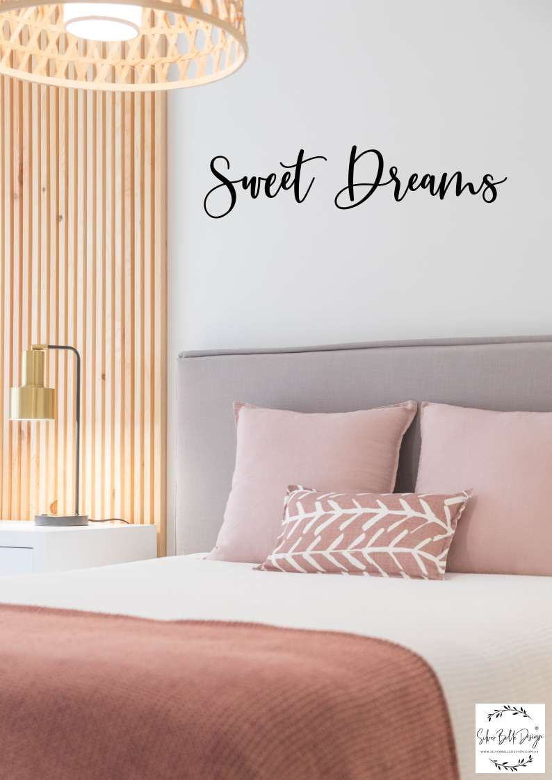Script Name Plaque Wall Sign - Sweet Dreams | Silver Belle Design