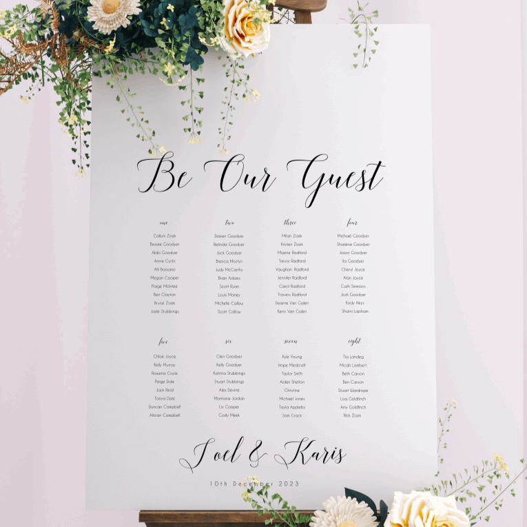 Table Seating Plan - Karis Design | Silver Belle Design
