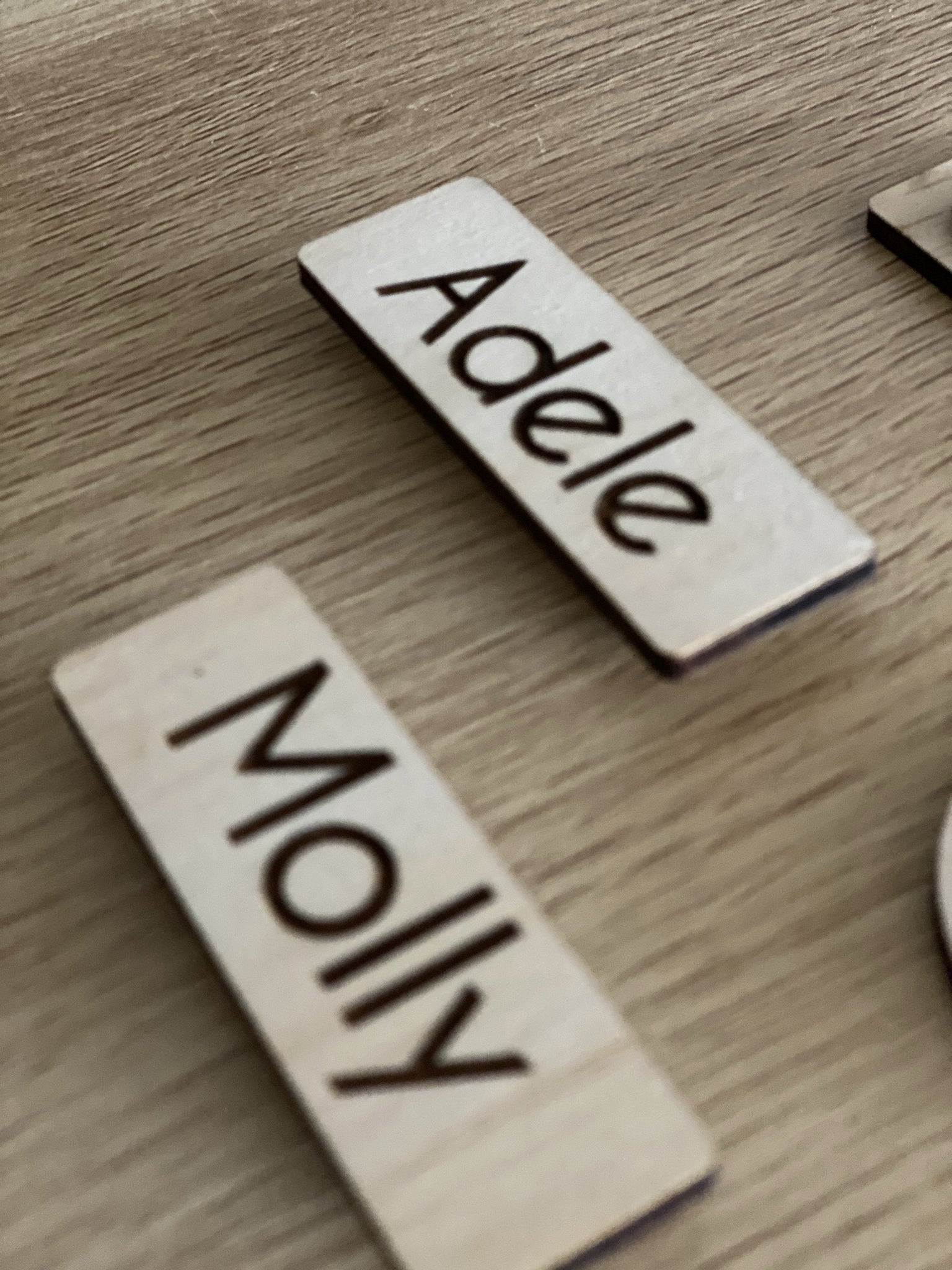 Timber Engraved Name Tags | Silver Belle Design