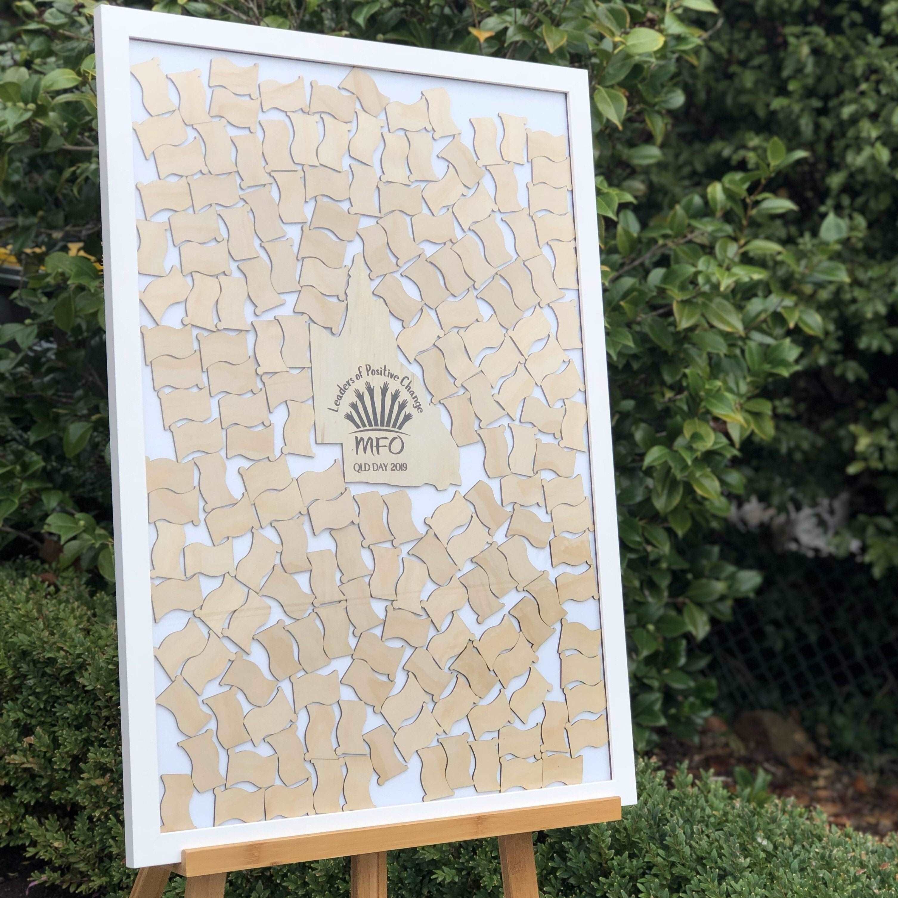 Wedding Drop Heart Frame - White Frame | Silver Belle Design