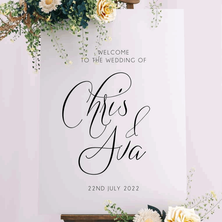 Welcome Sign - Ava Design | Silver Belle Design