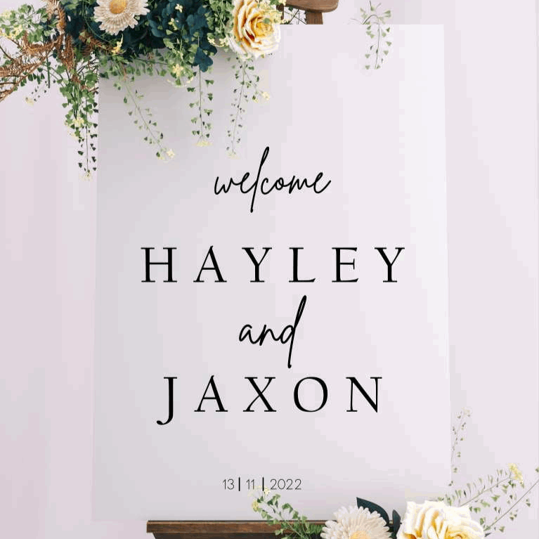 Welcome Sign - Hayley Design | Silver Belle Design