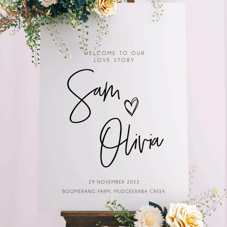 Welcome Sign - Sam Design | Silver Belle Design