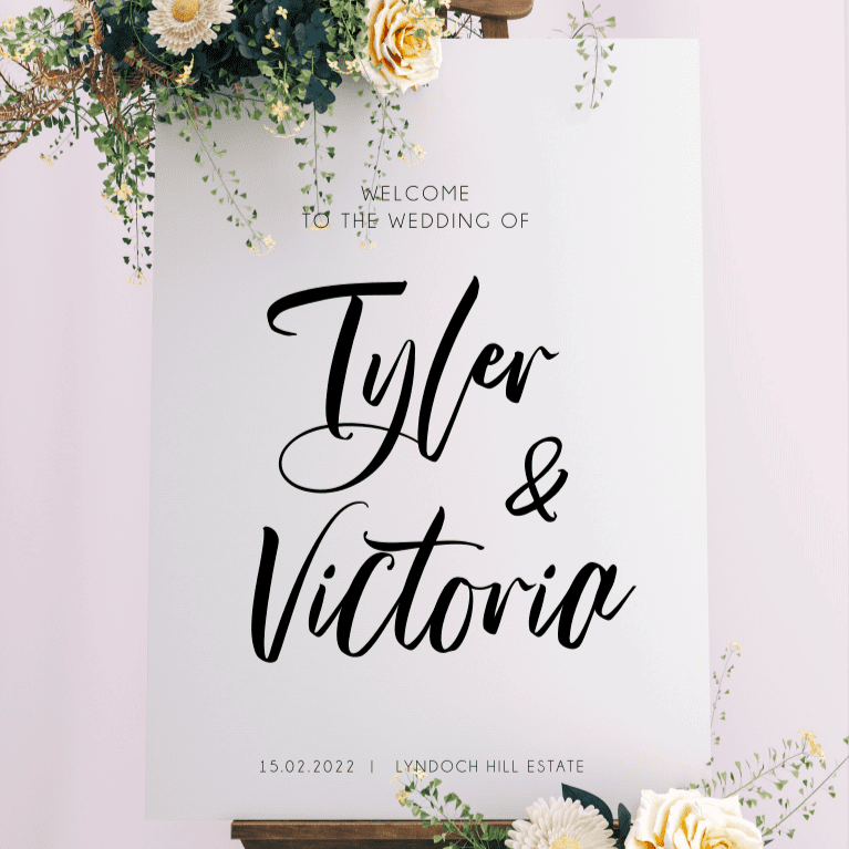 Welcome Sign - Victoria Design | Silver Belle Design
