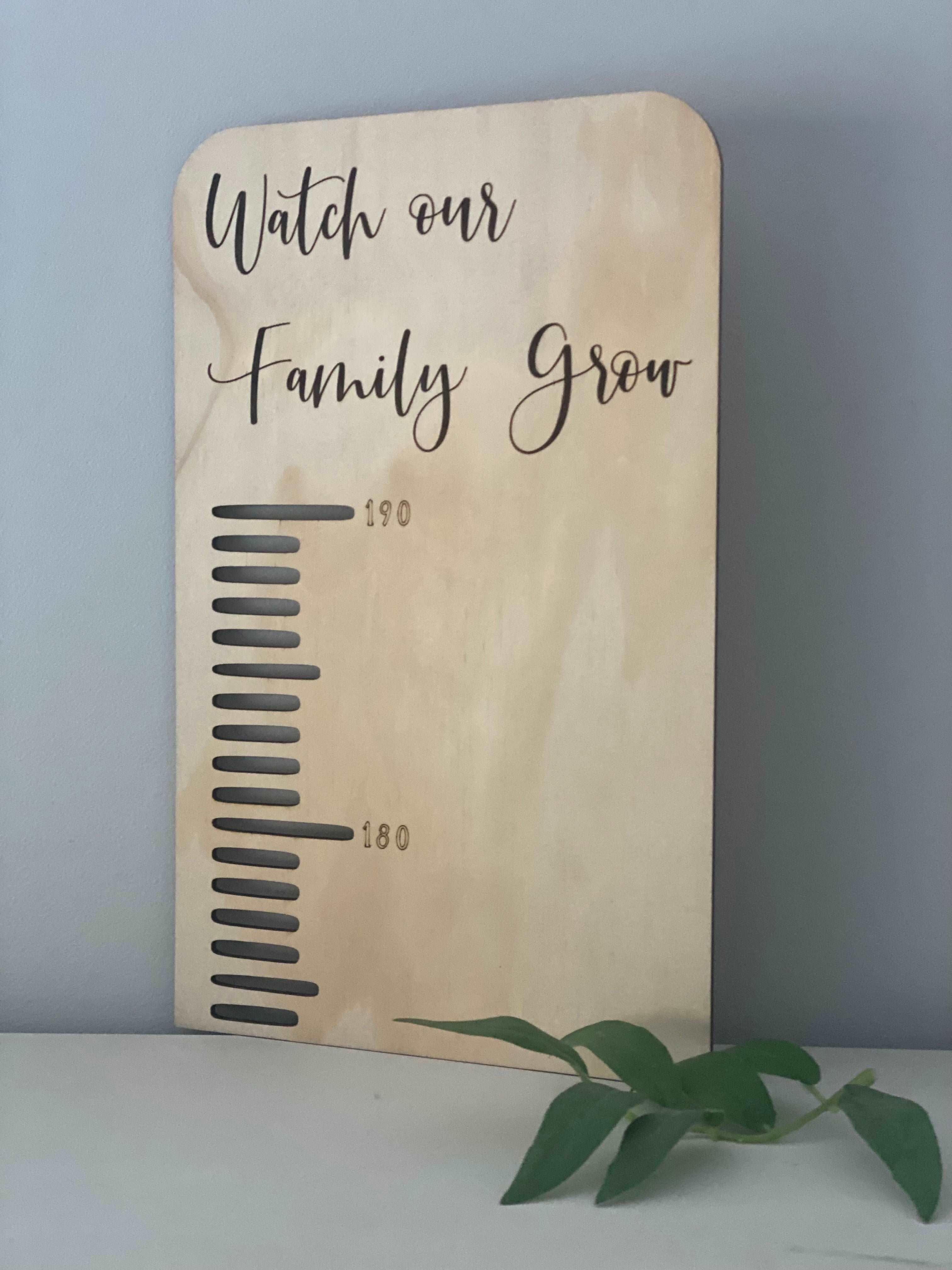 Watch Our Family Grow Height Chart | Silver Belle Design