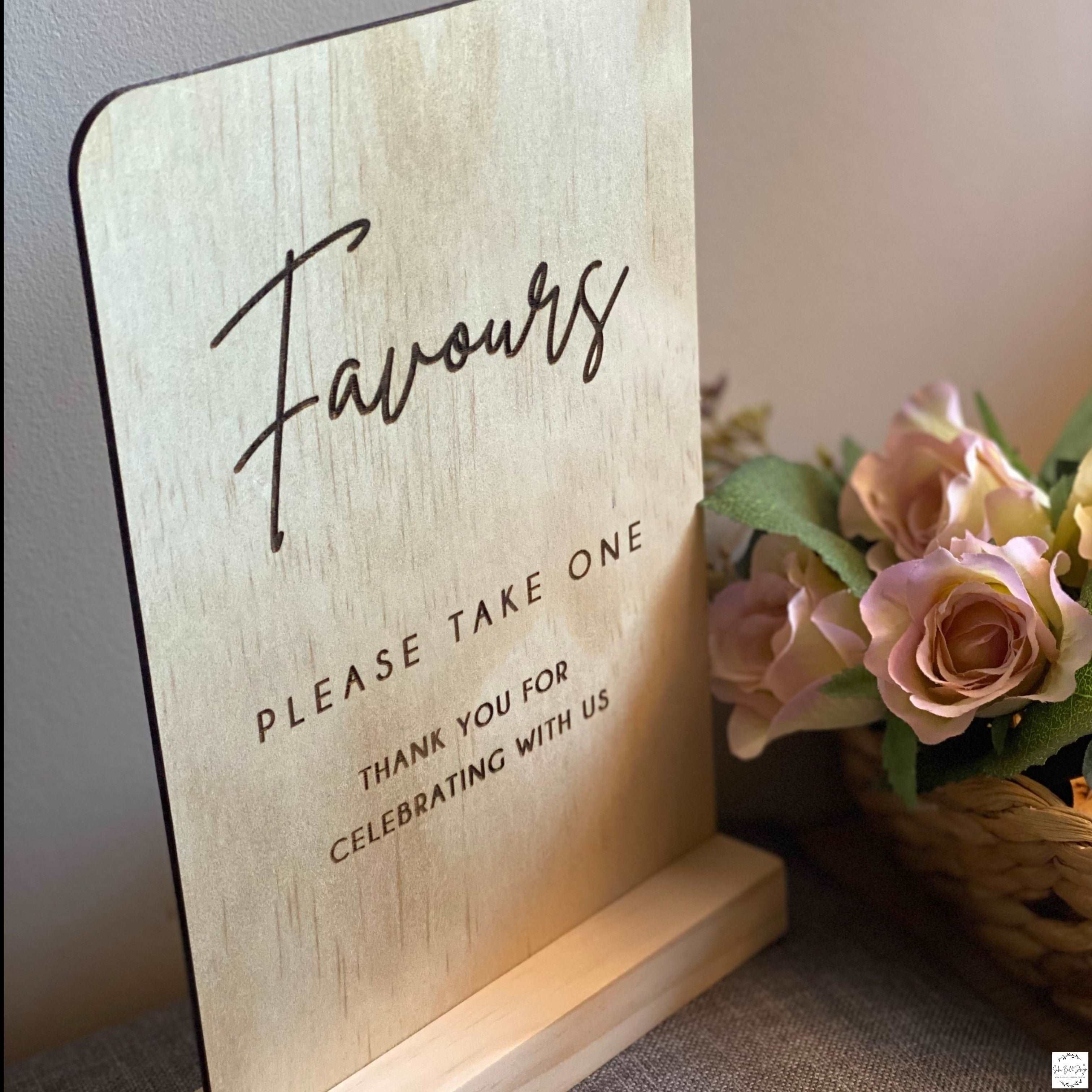 Wooden Table Sign - Custom Design | Silver Belle Design